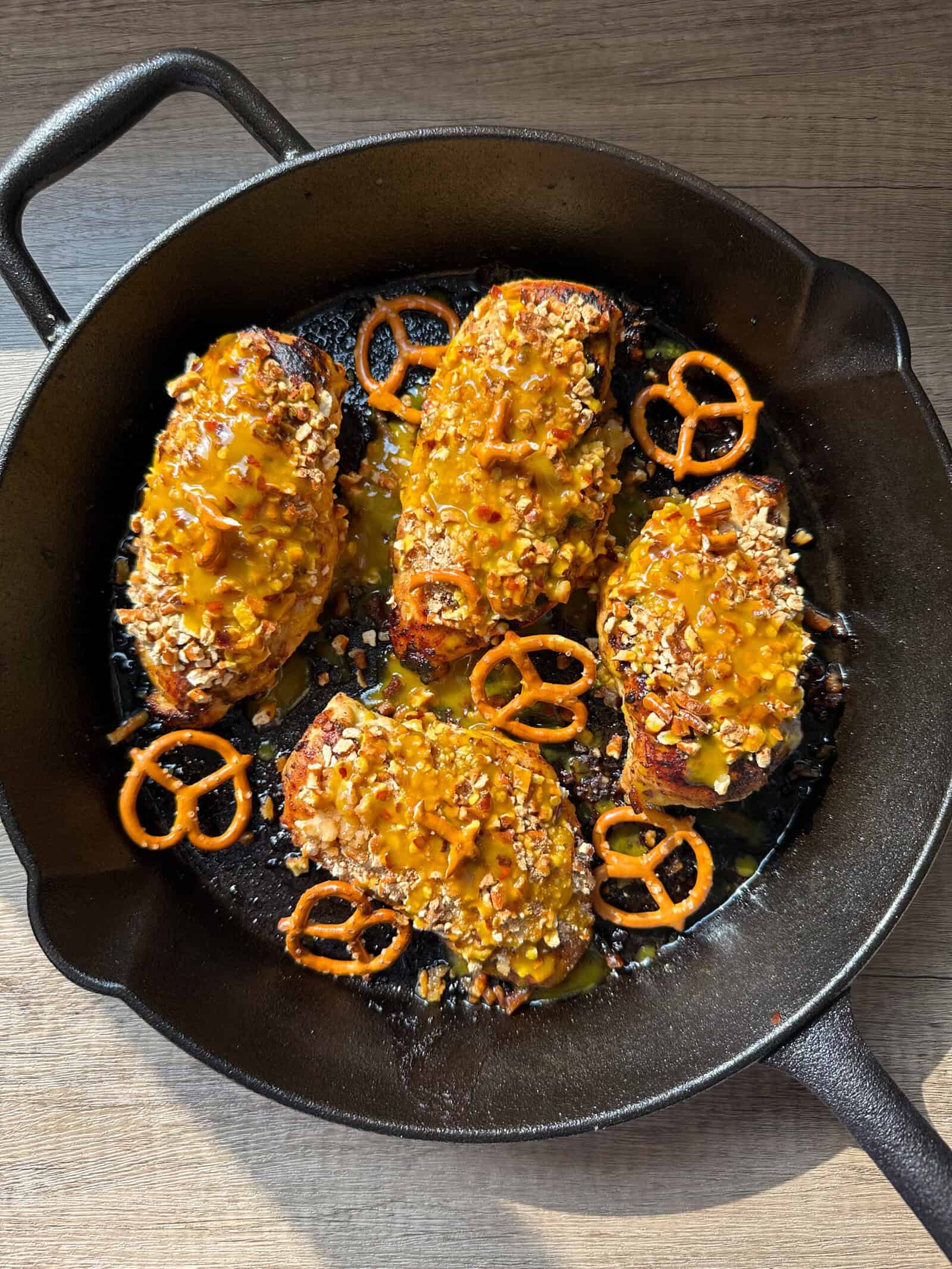 Honey Mustard Pretzel Chicken - Sammy Montgoms