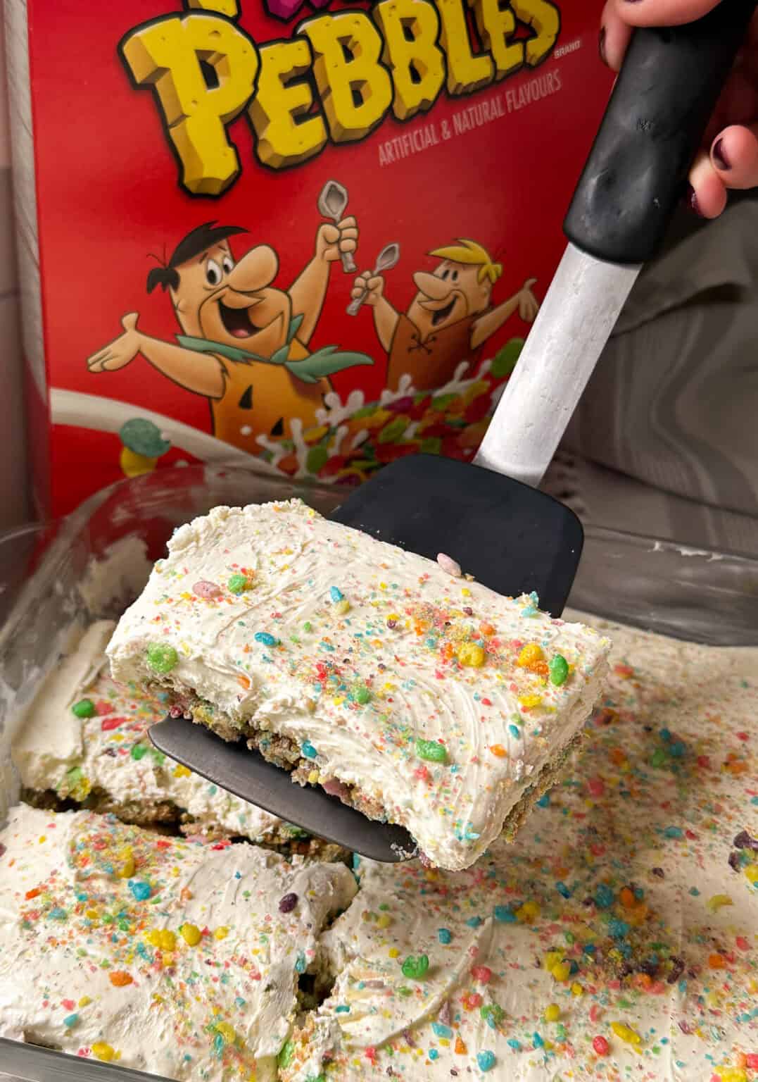 Fruity Pebbles No-Bake Cheesecake - Sammy Montgoms