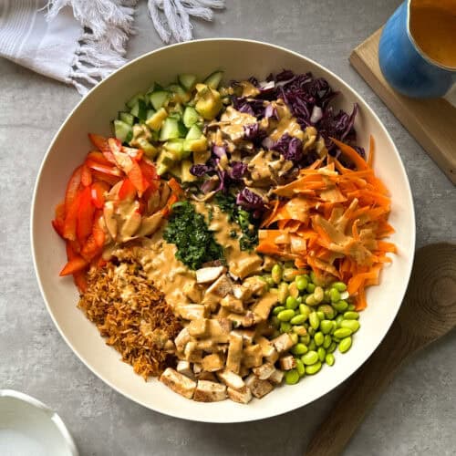 Crispy Rice Salad With Peanut Lime Dressing - Sammy Montgoms