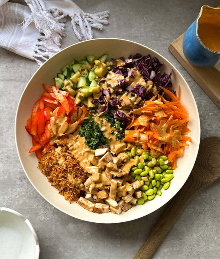 Crispy Rice Salad With Peanut Lime Dressing - Sammy Montgoms