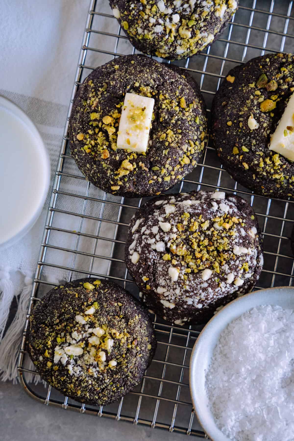 Chewy Dark Chocolate Pistachio Cookies - Sammy Montgoms